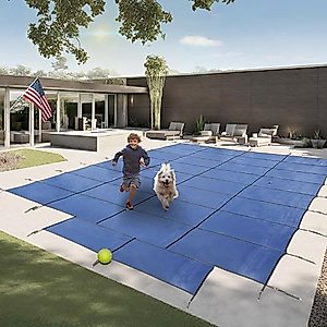 Freetime Fun Pool Safety Covers Commercial Grade 16x32ft Rectangle for Inground Pools Made in The USA - Triple Stitched Mesh Rectangular Winter Swimming Pool Cover, 4'x8' CES
