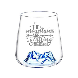 Osci-Fly Valentines Day Gifts for Someone Who loves Hiking, The Mountains Are Calling and I Must Go Wine Whiskey Glasses Tumblers