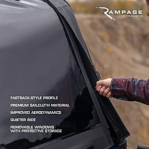 Rampage Frameless Trail Top | Vinyl, Spice Denim Color with Tinted Windows | 109517 | Fits 1997 - 2006 Jeep Wrangler TJ