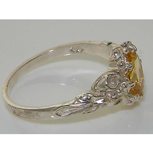 LetsBuyGold 925 Sterling Silver Natural Citrine Womens Promise Ring - Size 7.5