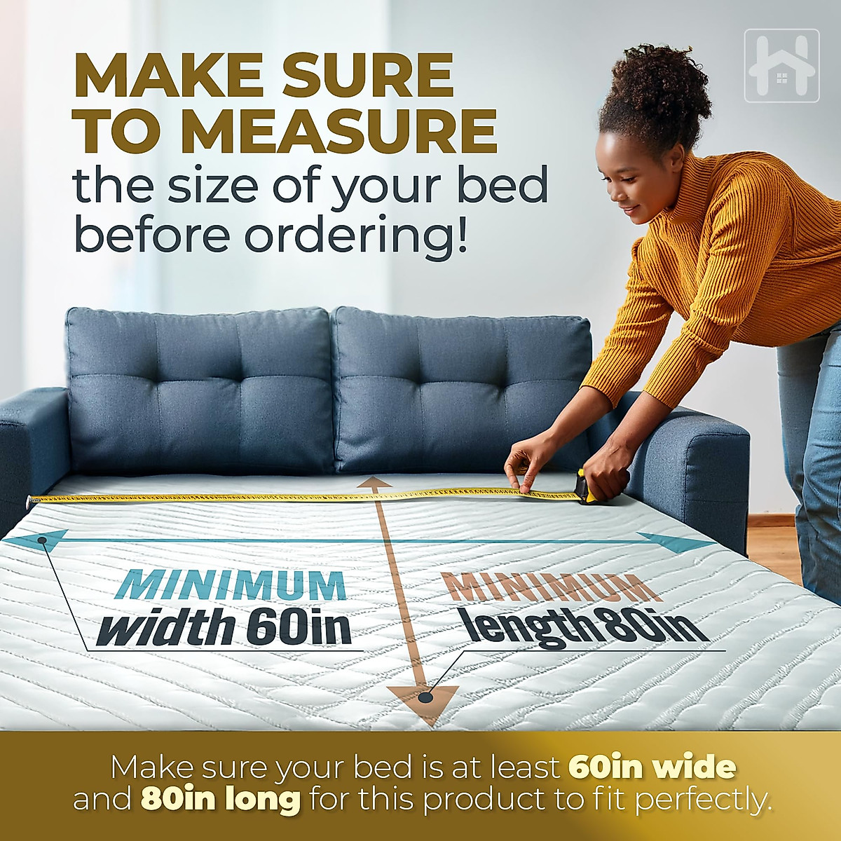 Golden Home Essentials 60in x 80in Sleeper Sofa Support Board Queen Size, Bed Boards for Under Mattress Bunkie Board Queen, Under Mattress Support Board Queen for Pull Out Couch Mattress