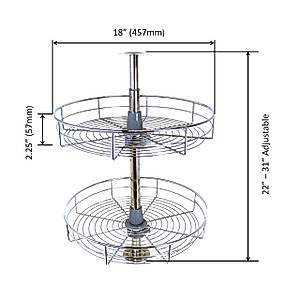 Dowell 4001 360D 30in H Wall Corner Lazy Susan ,Double Rack