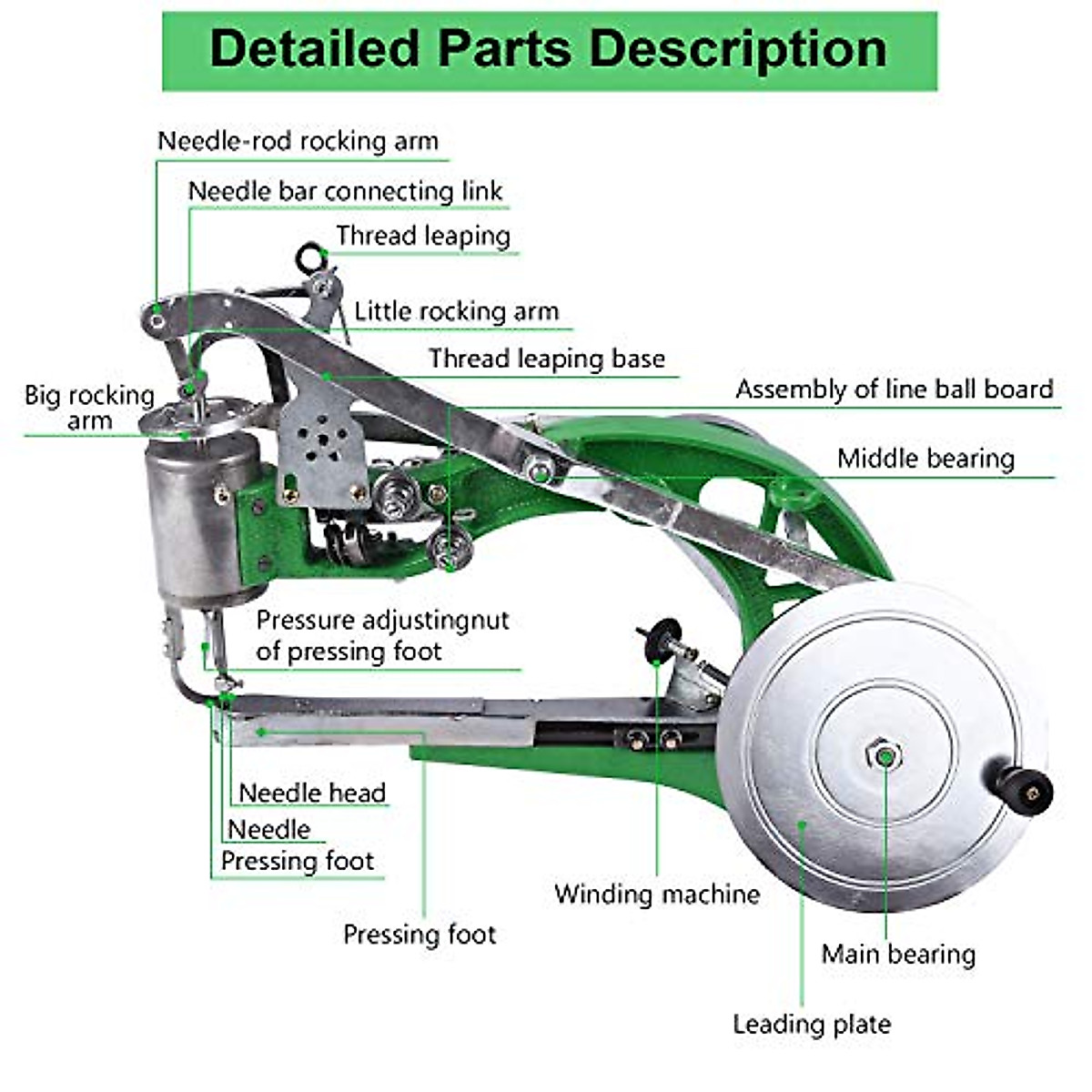 Seeutek Shoe Repair Machine Hand Cobbler Sewing Machine - Cotton Nylon Line Manual Leather Stitching Machine for Shoes Bags Cloth