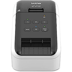 Brother QL-810W Ultra-Fast Label Printer with Wireless Networking, Print Black/Red Labels per Minute Up to 300 x 600 dpi, Durable Automatic Cutter up to 2.4" Wide, USB 2.0, CBMOUN Extension_Cable