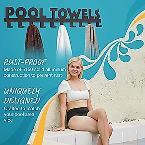 Star Splash Pool Towel Rack – Outdoor Towel Rack Holder & Swimming Pool Accessories, Pool Towel Hanger, Towel Drying Rack Pool Decor, Rust Proof Pool Signs and Decor Outdoor & Inside with 10 Hooks