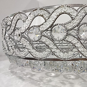 KPIBEST 42 inch Crystal Ceiling Fan with Lights and Remote Control 3 Light Level, Modern Luxury Chandelier Fans Lighting with 3 Speeds and Retractable Blades for Dining/Living Room Bedroom