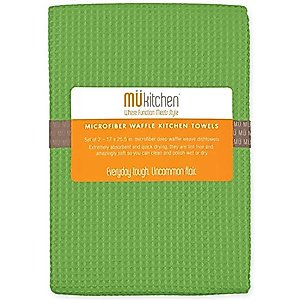 Kitchen Towels - Waffle - 2 Pcs - Cactus Green