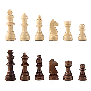AMEROUS Magnetic Wooden Chess Pieces, 2.2" King Staunton Wood Chessmen Pieces Only, with 2 Storage Bags, Gift Packaging, Replacement of Missing Pieces