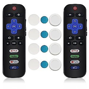 [Newest, Pack of 2] Replaced Roku TV Remote with Magnetic Holder, Only for Roku TV, Compatible for TCL Roku/Hisense Roku/Onn Roku/Sharp Roku/Philips Roku Series Smart TVs (Not for Roku Stick and Box)