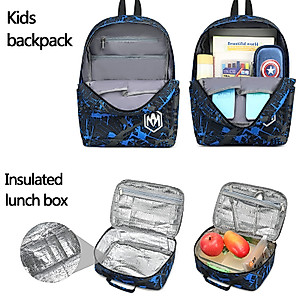 Bluboon Preschool Backpack Kids Boy Kindergarten Backpack With Lunch Box School Book Bags for Elementary Primary Schooler
