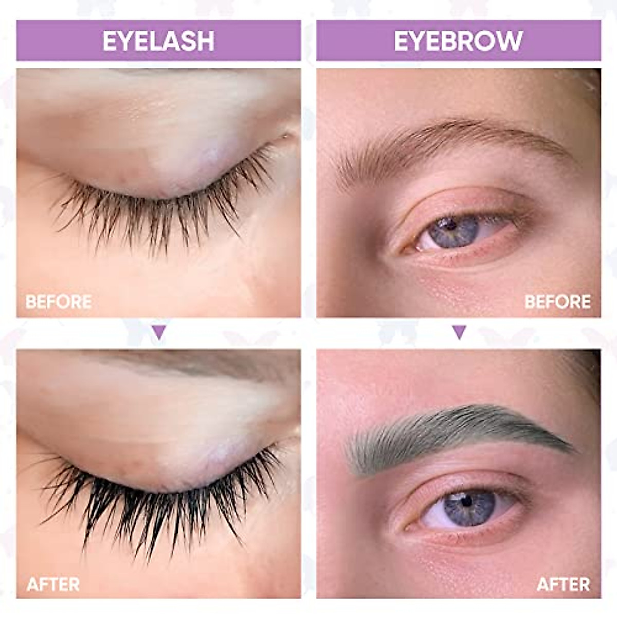 Libeauty Eyelash Black Color Kit, Semi-Permanent Hair Color Kit for Lash and Brow Cute Butterfly Disposable Individual Sachet Kit Instant Voluminous Coloring Eyebrow Colour Kit