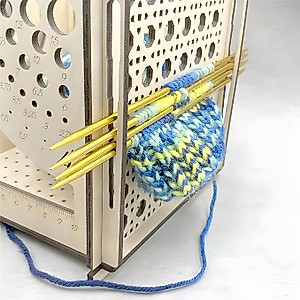 All in One Wooden Yarn Bowl-Wooden Yarn Bowl Knitting Bowl, Multifunctional Yarn Bowl Yarn Box Yarn Ball Holder, Yarn Storage Knitting Organizer Knitting Bowls for Yarn Gifts for Crocheter Lovers