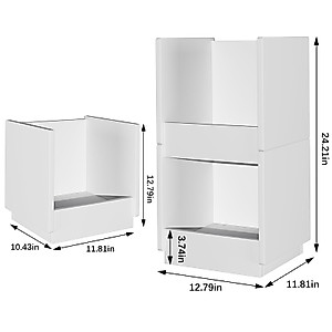 Aenuert Storage Open Bin, Small Toy Organizer Cube Set of 2, Wooden Entryway Storage Shelf for Home Books Food Toy,Small Square Nightstand for Living Room,Playroom,Bedroom