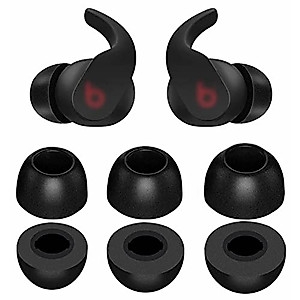 3 Pairs Memory Foam Compatible with Beats Fit Pro Ear Tips Buds, S/M/L 3 Size Replacement Cancel Noise Anti-Slip Fit in Case Comfortable No Silicone Pain Earbuds for Beat Fit Pro - Black