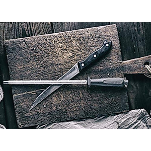 Professional Carbon Steel Black Knife Sharpening Steel, 12 Inch