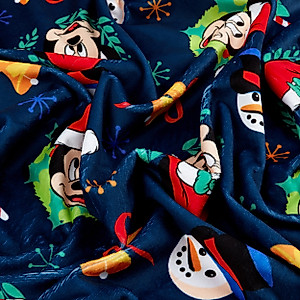 Disney Minky Summer 2022 Mickey Mouse Joy to The World Navy, Fabric by The Yard