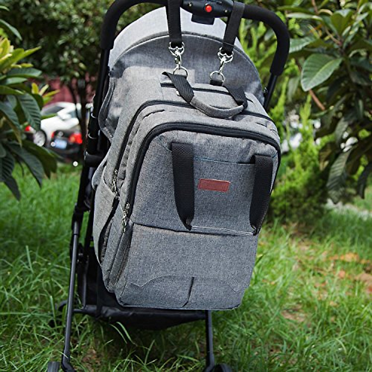 HYBLOM Diaper Bag Backpack With Baby Stroller Straps For Mom Dad, Multi-function Comfortable Nappy Bag Organizer Insulated Pockets, Mommy Backpack, Dark Grey