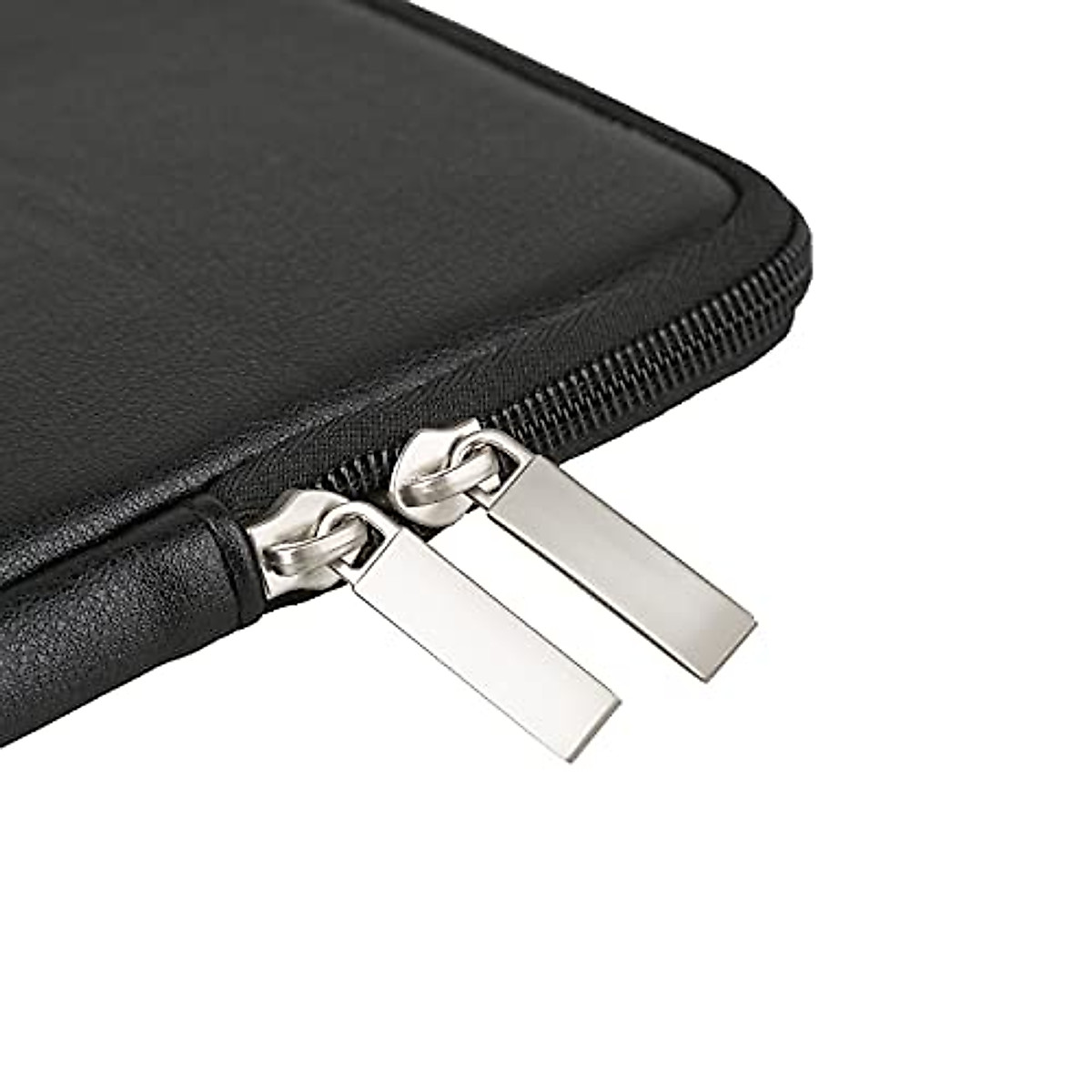 RAINYEAR 11 Inch Laptop Sleeve Soft PU Leather Case Protective Water Resistant Zipper Cover Padded Carrying Bag Compatible with 11.6 MacBook Air Surface for 11" Chromebook Notebook Computer(Black)