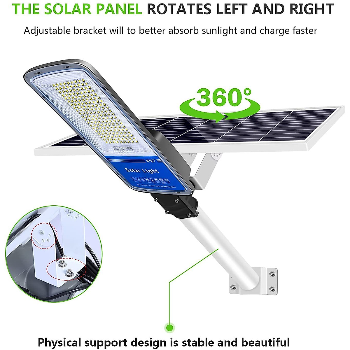 Juyace 400W Solar Street Lights Outdoor, 30000Lm Bright Dusk to Dawn Outdoor Lighting Waterproof IP67 with Remote Control, 6500K Security LED Flood Light for Parking Lot Pathway and Yard,etc
