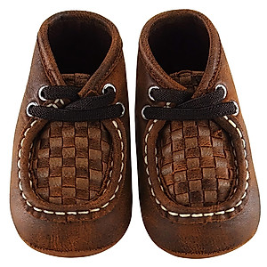 M&F Western Carson Boy's Infant/Toddler Baby Bucker Casual Shoes First Walker, Brown, 0