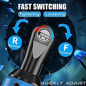 ZhanGe Cordless Ratchet Wrench 3/8 Inch Impact Wrench Electric Cordless Wrench 12V 40Nm 2X Battery+Charger