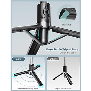 Selfie Stick Tripod with Light, 45'' Selfie Stick with Wireless Remote, Portable Phone Tripod Compatible with iPhone 16/15 Pro Max/15/14 Pro/14/13, Samsung S22/ S23 Ultra/Android Smartphone