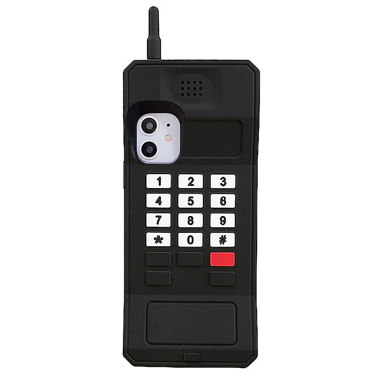 UnnFiko 3D Silicone Case Compatible with iPhone 14 Pro Max, Retro Classic Creative Soft Rubber Bumper Cover Cool Fun Thick Protective Stand Case (Retro Cellphone Black, iPhone 14 Pro Max)