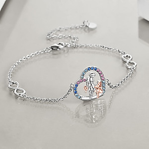 AOBOCO Sister Gift from Brother Sterling Silver Sister Bracelet Birthday Jewelry Gift from Big Bro