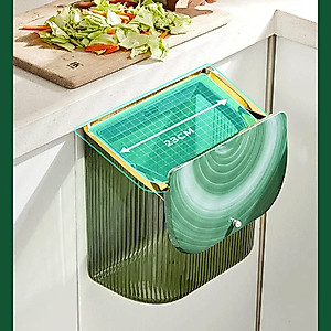 DOUBA Wall Mounted Kitchen Trash Can Bathroom Restroom Cabinet Door with Lid Large Capacity Rubbish Bin Living Room Waste Paper Basket