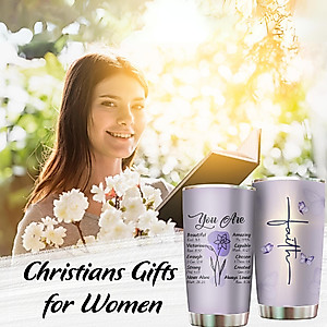 Christian Gifts for Women Faith - Christian Tumblers for Women Bible Gifts - Christian Tumbler Religious Gifts Spiritual Encouragement Inspirational Gifts for Women Stainless Steel Tumbler 20oz