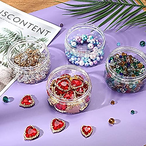 36 Pieces Plastic Jars Round Clear Leak Proof Cosmetic Container Jars with Inner Liners and Lids for Lotions Ointments Travel Make Up Storage (2 oz, Black)