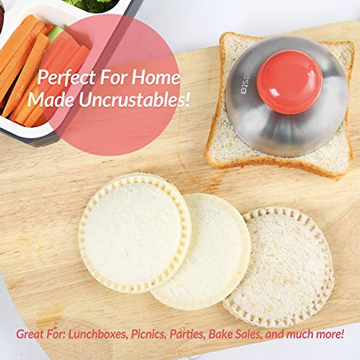 Sandwich Cutter and Sealer for Kids Uncrustables Maker, Food-Grade 304 Stainless Steel DIY Sandwich Decruster Bento Box Lunch Sandwich Cutter for Kids, Boys and Girls Back to School