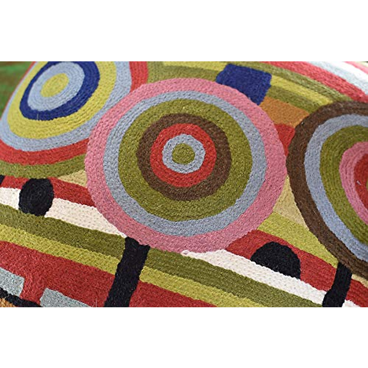 Kashmir Designs Hundertwasser Modern Pillow Cover | Beloved Gardens | Modern Outdoor Pillows | Abstract Couch Cushion| Modern Farmhouse Pillows | Mid Century Chair Cushions | Handmade Wool Size 18x18