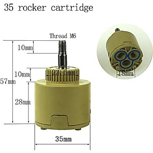 Water Knockout Drum Faucet Valve,Mixer Tap Cartridge,Replacement Tap valves,35mm/40mm Ceramic Disk Cartridge,Ceramic for Single Handle Kitchen Bathroom Faucet Part, Ceramic Faucet Valve,