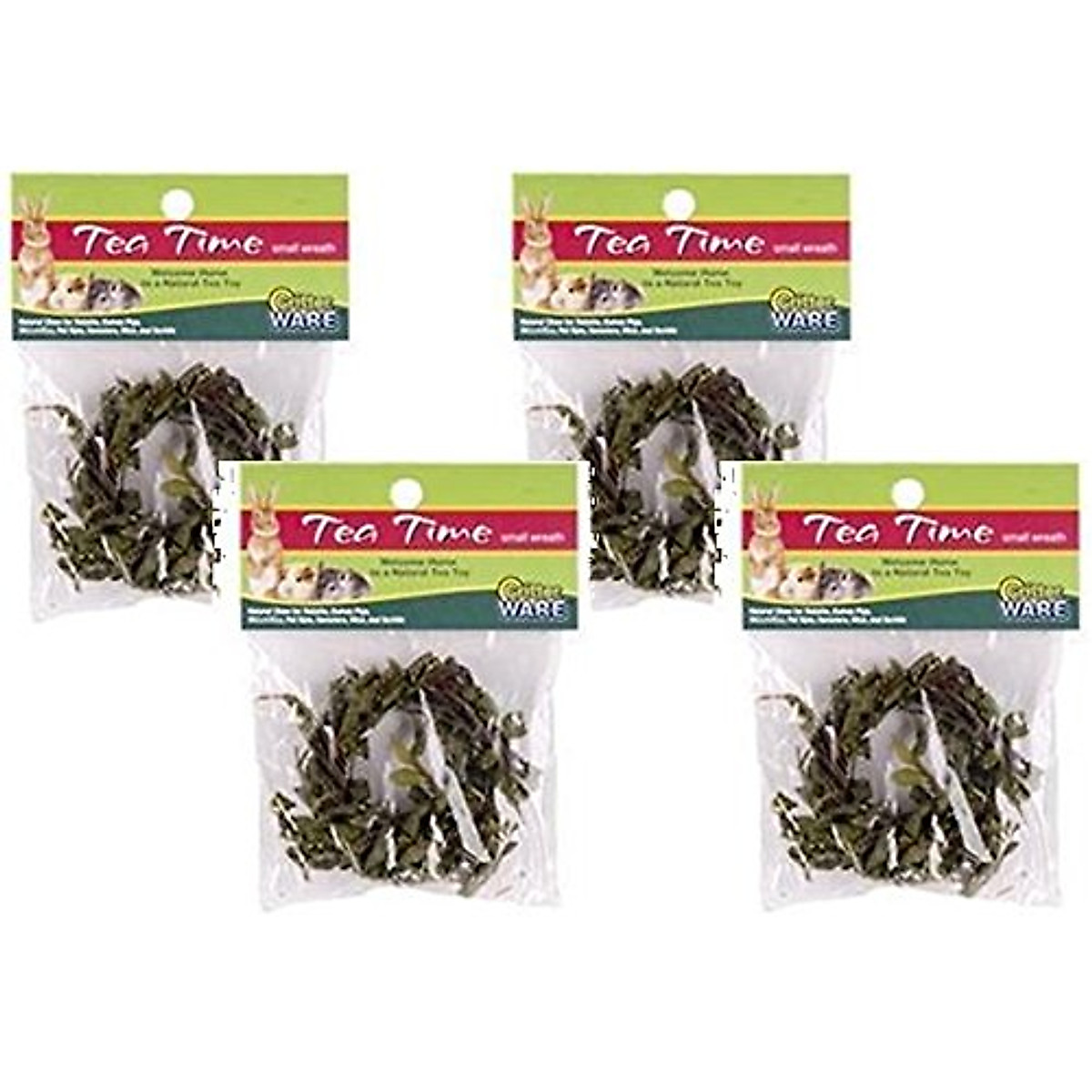 (4 Pack) Ware Tea Time Wreath Natural Chew for Animals, Small
