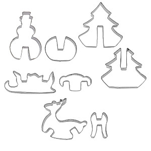 Chicago Metallic Christmas Tree 3D Cookie Cutter Set, 12-Piece, Silver