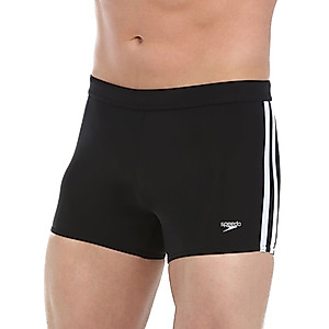 Speedo Men's Swimsuit Square Leg Splice , Speedo Black, Medium