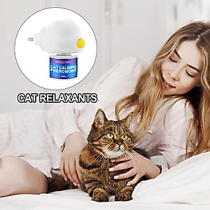 Cat Calming Diffuser - Cat Pheromone Diffuser, Natural Feline Calm Pheromones | Long Lasting Reduces Stress and anxietyy Cat Plug in Calm Diffuser, Anti anxietyy Cat Sedative Diffuser for Serenity