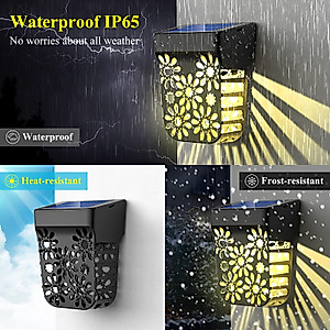 KagoLing Solar Fence Lights, Solar Deck Lights Outdoor Waterproof Step Lighting LED Garden Decorative for Patio, Front Door, Stair, Landscape, Yard and Driveway Path, 2 Pack