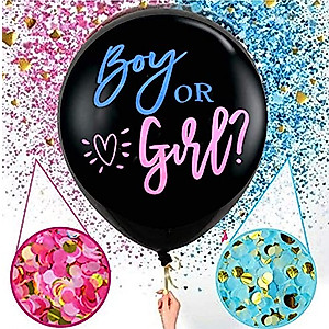GRIT Jumbo 36 Inch Baby Gender Reveal Balloon, BOY OR GIRL Black Printed Balloons Gender Reveal Party Decoration, Gender Reveal Balloon , Baby Gender Reveal , Gender Reveal Ballons