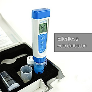 APERA INSTRUMENTS AI316 Premium Series PC60 5-in-1 Waterproof pH/EC (Conductivity) /TDS (ppm) /Salinity (ppt) /Temp. Multi-Parameter Pocket Tester Kit