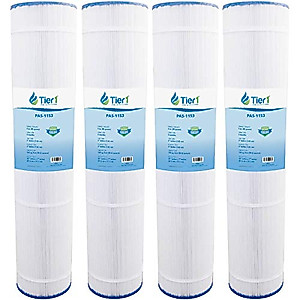 Tier1 Pool & Spa Filter Cartridge 4-pk | Replacement for Pentair Clean and Clear 520, Pleatco PCC130, Filbur FC-1978, C-7472, R173578 and More | 130 sq ft Pleated Fabric Filter Media