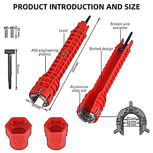 NEWANOVI 14-in-1 Multi-functional Wrench for Toilet, Sink, Bathroom, Kitchen Plumbing Installation and Repairs