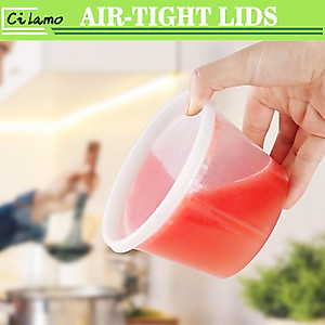 Deli Containers with Lids 48 Sets [8,16, 32 oz 16 Each ] - Disposable Soup Containers with Lids Freezer Safe, Plastic Containers for Restaurant, BPA Free | Portion Control | Leakproof | Microwave