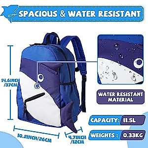 VASCHY Toddler Kids Backpacks, Cute Water Resistant Little Boys Daycare Bags for Kindergarten,Rucksack School bag Bookbag for Children Shark