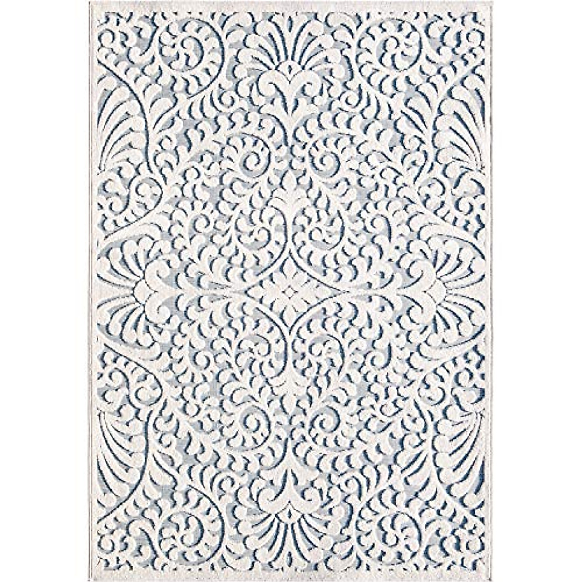 My Texas House by Orian Bluebonnets Area Rug, 5'2" x 7'6", Natural Blue