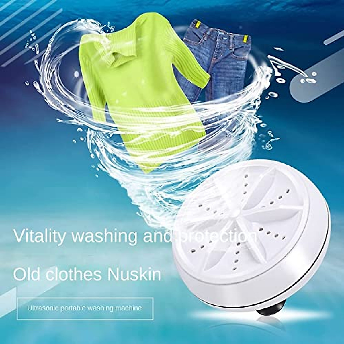 Mini Washing Machine - Ultrasonic Turbo Washing Machine Multifunctional Portable Turbo Washing Machine USB Powered Mode