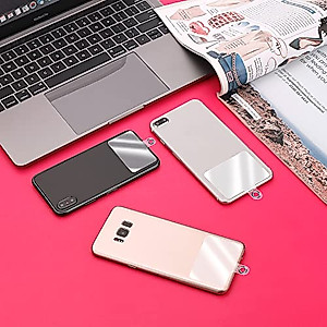 Cobee Universal Phone Tether Tab, Phone Lanyard Replacement Patches with Metal Ring Cell Phone Lanyard Tether Phone Case Lanyard Compatible with Cellphone Pads for Drop Protection (8pcs, Transparent)
