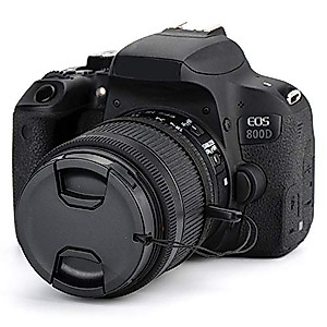 2 Pack JJC 58mm Front Lens Cap Cover for Canon EOS Rebel T7 T6 T5 T100 4000D T8i T7i T6s T6i T5i T4i T3i T2i T1i SL3 SL2 SL1 XSi XTi with EF-S 18-55mm Kit Lens and other Lenses with 58mm Filter Thread