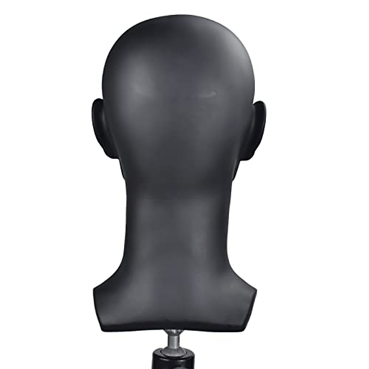 MIAOMANZI PVC Mannequin Head Black Male Manikin Dummy Stand Model Display Hat Scarf Wigs Hair Glasses Hat Beauty Styling Tool (Matte black)